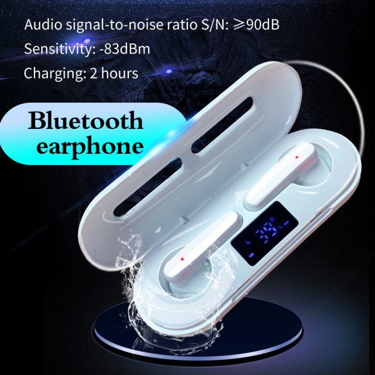 Wireless Earphone Led Display Power Bank Headset Microphone